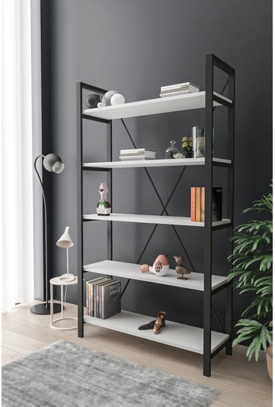 Dekormila Geniş Raflı Kitaplık Beyaz Dekormila Geniş Raflı Kitaplık Beyaz