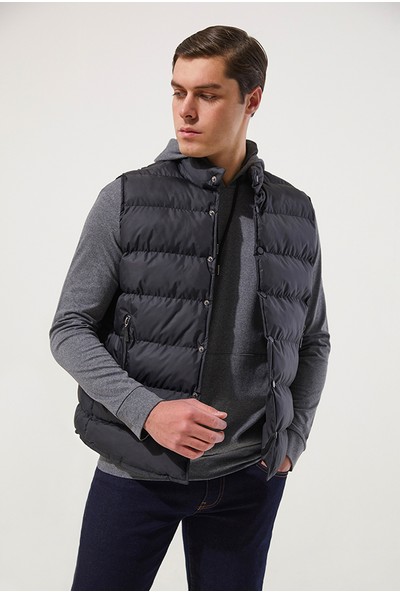 Twn Slim Fit Siyah Düz Yelek Mont Twn Slim Fit Siyah Düz Yelek Mont