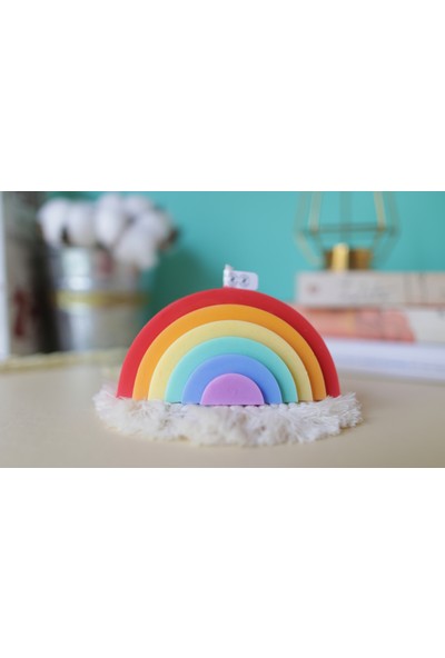 Dekoratif Renkli Kokulu Gökkuşağı Mum