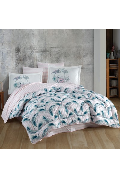 Hobby Çift Kişilik Poplin Nevresim Takımı Florina Turkuaz Hobby Çift Kişilik Poplin Nevresim Takımı Florina Turkuaz