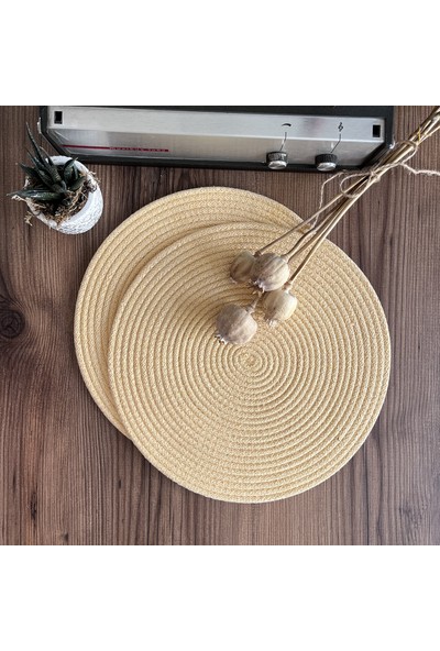 Galo Açık Sarı Jüt Amerikan Servis 2'li Örme Hasır Supla Galo Açık Sarı Jüt Amerikan Servis 2'li Örme Hasır Supla