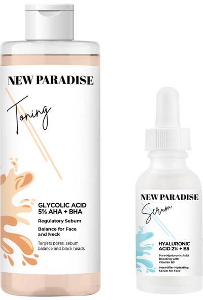 New Paradise Kuru Nemsiz Donuk Ciltlere Özel Siyah Nokta ve Sivilce Lekesi Önleyici Bakım Seti ( Tonik Hyaluronic Asid ) New Paradise Kuru Nemsiz Donuk Ciltlere Özel Siyah Nokta ve Sivilce Lekesi Önleyici Bakım Seti ( Tonik Hyaluronic Asid )