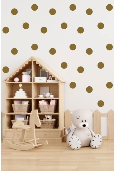 Hediye Postası Yuvarlak Kesim Puantiye Sticker Gold (7 cm 60 Adet) Hediye Postası Yuvarlak Kesim Puantiye Sticker Gold (7 cm 60 Adet)