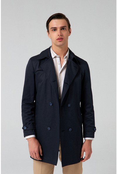 D'S Damat Ds Damat Regular Fit Lacivert Pardösü/trenckot D'S Damat Ds Damat Regular Fit Lacivert Pardösü/trenckot