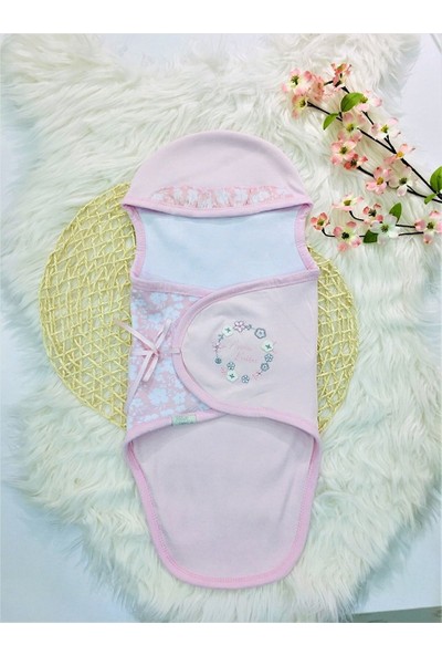 Mother Wings Kız Bebek Çiçek Desenli Pembe Kundak Battaniye Mother Wings Kız Bebek Çiçek Desenli Pembe Kundak Battaniye