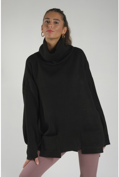 Abbra Kadın Degaje Yaka Cepli Salaş Kazak