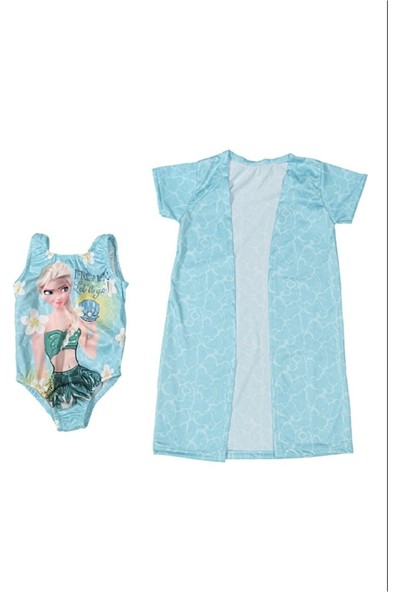 Yağız Bebe Frozen Pareolu Kız Mayo Takımı