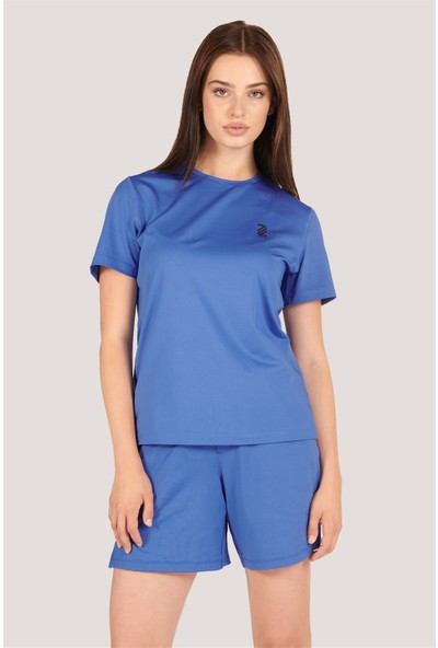 Kadın Bisiklet Yaka Rahat Kesim Casual Nefes Alabilen Athletic Spor T-Shirt - Tişört