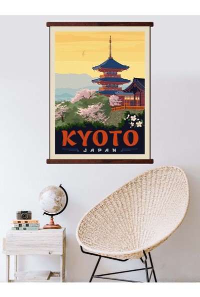 Crowart Kyoto Retro Şehir Posteri Crowart Kyoto Retro Şehir Posteri