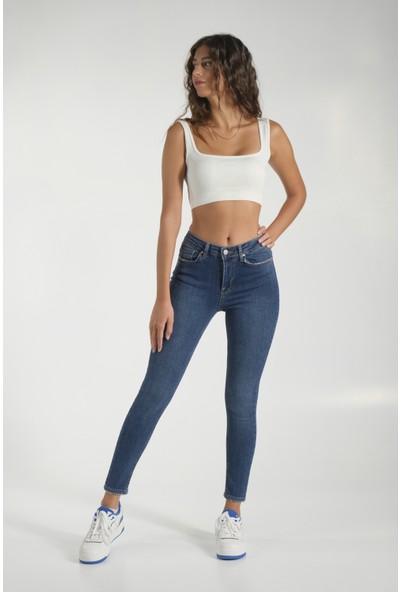 Abbra Kadın Dark Super Skınny Jean