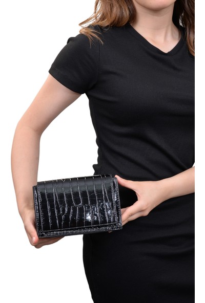 Sacculum Deri Desenli El ve Omuz Çantası