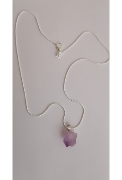 Els Ham Ametist Gümüş Kolye
