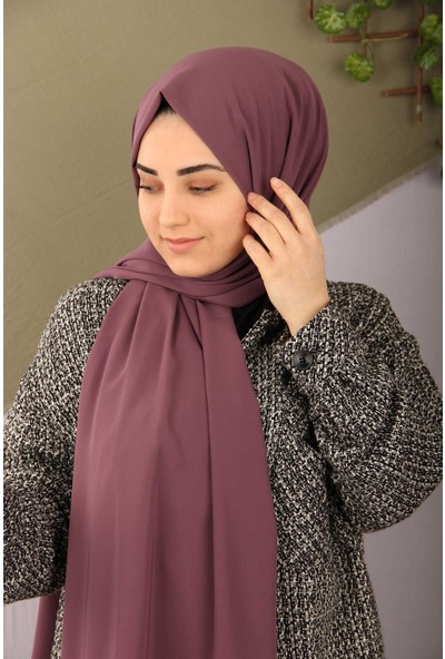 Koyu Gül Sima Medine Ipeği Şal
