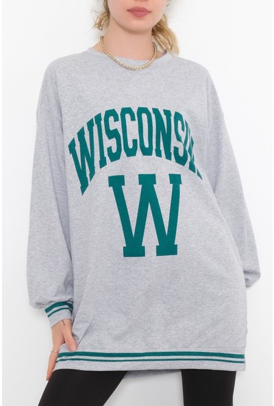 La Vacilando Baskılı Tunik Gri - 3539.105. La Vacilando Baskılı Tunik Gri - 3539.105.