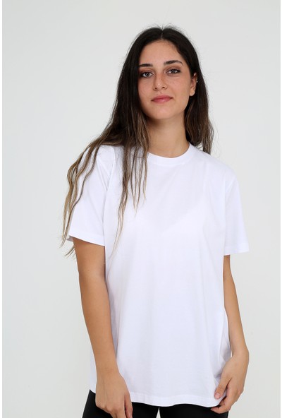Rubadi Oversize Bisiklet Yaka Beyaz T-Shirt Basic Model Rubadi Oversize Bisiklet Yaka Beyaz T-Shirt Basic Model