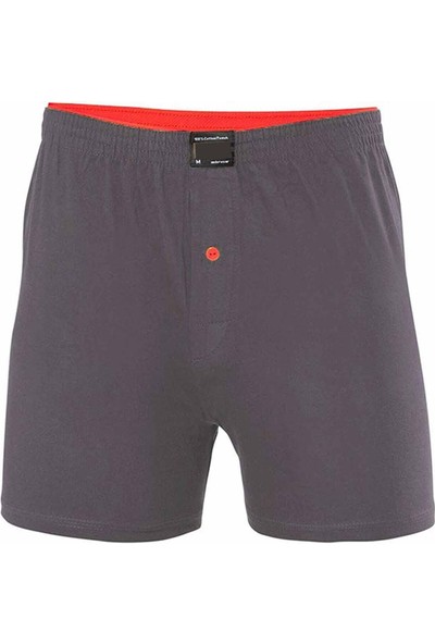 Berlin Shop Düğmeli Pamuklu Erkek Penye Boxer Füme - 1146A Berlin Shop Düğmeli Pamuklu Erkek Penye Boxer Füme - 1146A