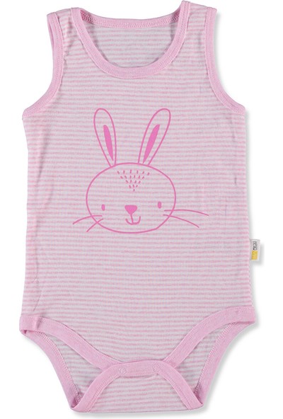 Hello Baby Çizgili Sevimli Hayvan Atlet Body