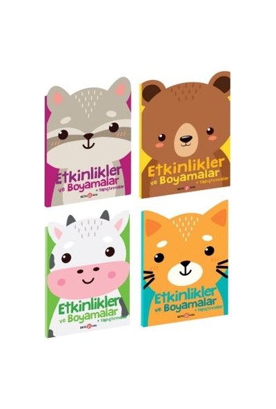 Etkinlikler ve Boyamalar + Yapıştırmalar Seti (Rakuncuk-Ayıcık-Inekçik-Kedicik ) - Adele Constant