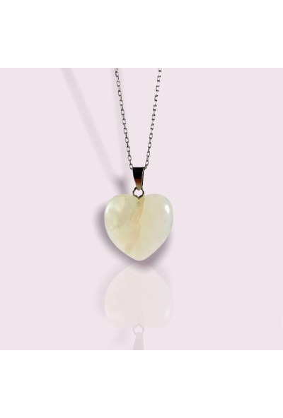 Pkgift 925 Ayar Gümüş Doğal Taş Kalp Kolye Pkgift 925 Ayar Gümüş Doğal Taş Kalp Kolye