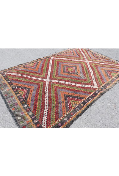 Eskitme Halı, Türk Halısı, Halı, 195 x 311 cm Yeşil Halı, Büyük Halı, Salon Halı, 7672