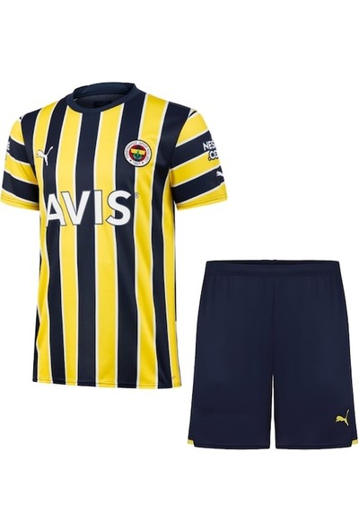 Puma Fenerbahçe Çocuk Forması 2 Li Set Forma-Şort+ Çubuklu