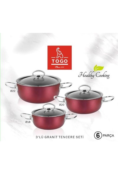 Togo Togo-Ay 6 Parça Güveç Seti (18-20-22CM) TOGO-566 Togo Togo-Ay 6 Parça Güveç Seti (18-20-22CM) TOGO-566