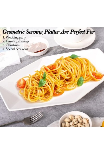 Delling 3'lü Porselen Geometrik Servis Tabağı