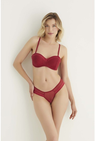 Orovita Bordo Desteksiz Lotus Sütyen Takımı