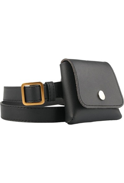 Moda Kadın Kemer Çanta Pu Deri Torba Kanat Cep Telefonu Anahtar Çanta Mini Çanta Siyah Moda Kadın Kemer Çanta Pu Deri Torba Kanat Cep Telefonu Anahtar Çanta Mini Çanta Siyah