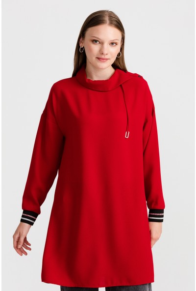 Nihan Ribana Detaylı Tunik Kırmızı