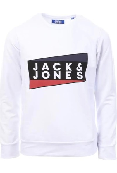 Jack&jones 12186262 0 Yaka Erkek Sweat - Beyaz