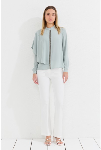 Nihan Taşlı Bluz Mint