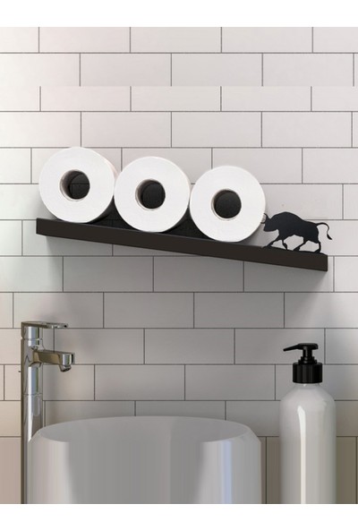 Murat Atasoy Simge Dekor Metal Tuvalet Kağıtlığı - Boğa