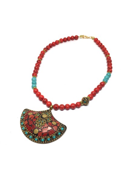 Oto Aksesuarcım Doğal Mercan Firuze Taşlı Afgan Uçlu Özel Tasarım Otantik Kolye ELS200 Oto Aksesuarcım Doğal Mercan Firuze Taşlı Afgan Uçlu Özel Tasarım Otantik Kolye ELS200