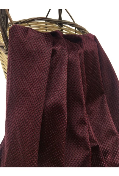 Jakarlı Kadife Kumaş - Bordo