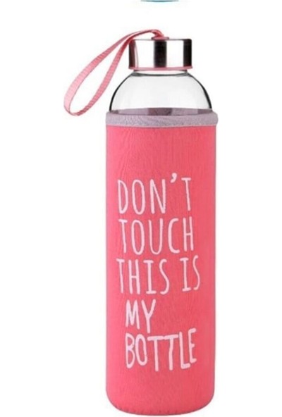 Blue Çarşım Blue Avm Borosilikat Kılıflı Matara Cam Suluk 500ML Cam Su Şişesi KOD-9361