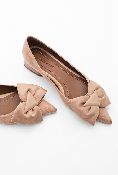 Marjin Kadın Babet Fiyonklu Sivri Burun Orel