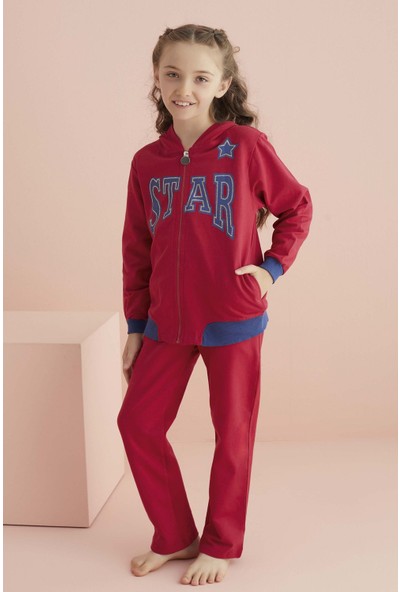 Hmd 5249 Kız Çocuk Eşofman Takım-Kırmızı