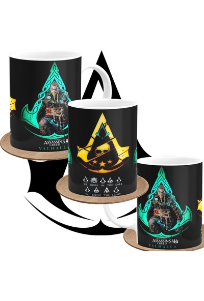 Assassin's Creed Valhalla Oyunculara Özel Tasarım Baskılı Porselen Kupa Bardak Assassin's Creed Valhalla Oyunculara Özel Tasarım Baskılı Porselen Kupa Bardak
