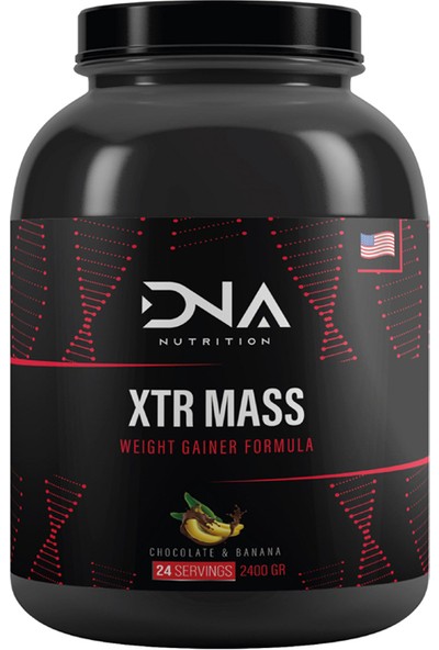 Dna Nutrition Xtr Mass Gainer Karbonhidrat Tozu 2400GR Çikolata Muz Aromalı Dna Nutrition Xtr Mass Gainer Karbonhidrat Tozu 2400GR Çikolata Muz Aromalı