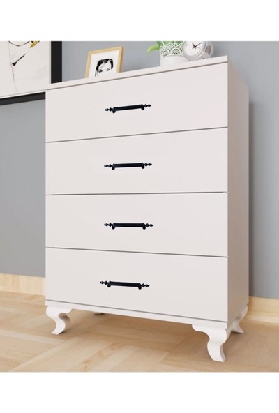 4A Groups - 4 Çekmeceli Beyaz Şifonyer