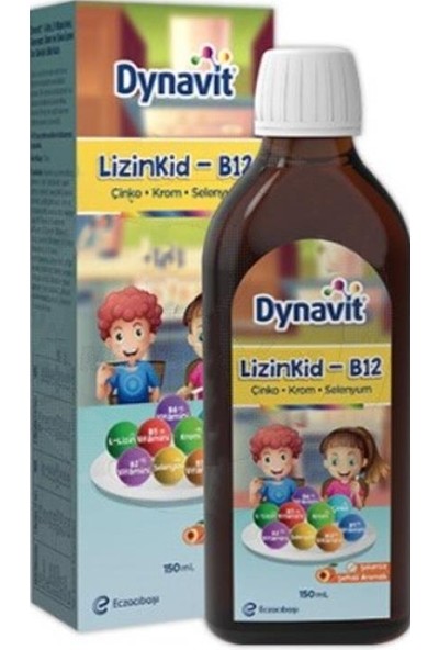 Dynavit Lizinkid - B12 Takviye Edici Gıda 150 Ml - Şeftali Aromalı