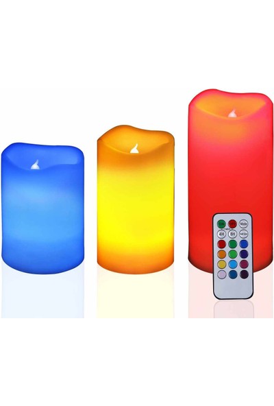 Çerçici Parafin Kaplı Kumandalı LED Mum (3 Adet) Çerçici Parafin Kaplı Kumandalı LED Mum (3 Adet)
