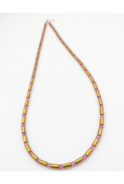 Camada Hematit Pembe Kolye