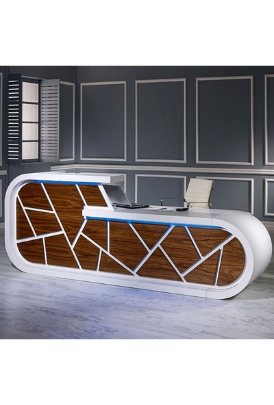 Sigma 300 Vip Ahşap Lake Ofis Banko Karşılama-Ceviz/beyaz Sigma 300 Vip Ahşap Lake Ofis Banko Karşılama-Ceviz/beyaz