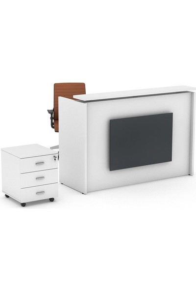 Victoria 160 Çekmeceli Ofis Banko Karşılama-Beyaz Victoria 160 Çekmeceli Ofis Banko Karşılama-Beyaz