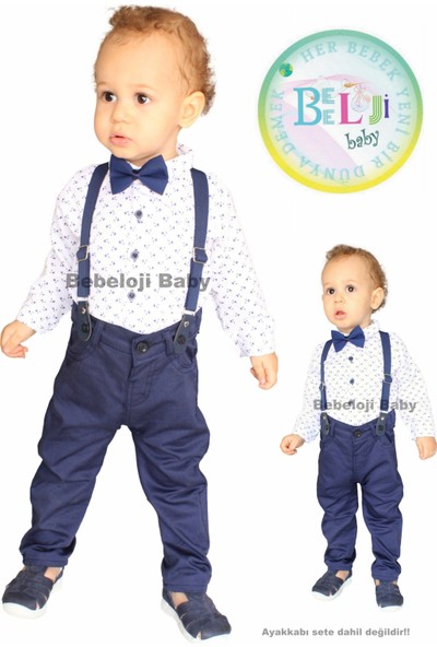 Bebeloji Bebelojibaby Erkek Bebek Papyon Askı Pantolon Star Şıktakım Bebeloji Bebelojibaby Erkek Bebek Papyon Askı Pantolon Star Şıktakım