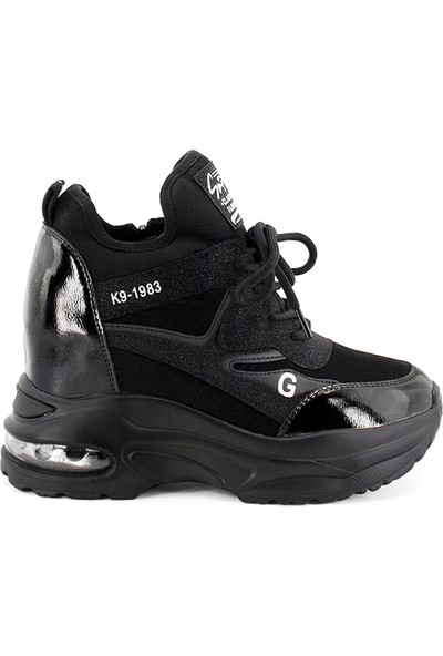 Ithal Yüksek Air Taban Siyah Fashion Sneakers 22K300-10