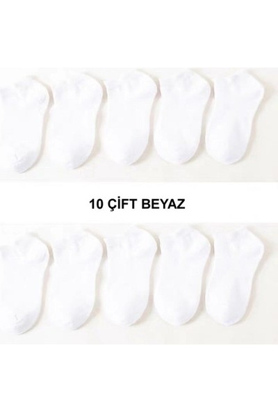 10 Çift Koton Ekonomik Beyaz Kadın Patik Çorap 10 Çift Koton Ekonomik Beyaz Kadın Patik Çorap