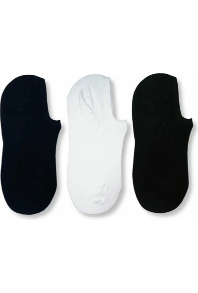 Carrier Plus 3 Çift Kadın Siyah-Beyaz Bambu Görünmez (Sneaker) Spor Ayakkabı Çorabı